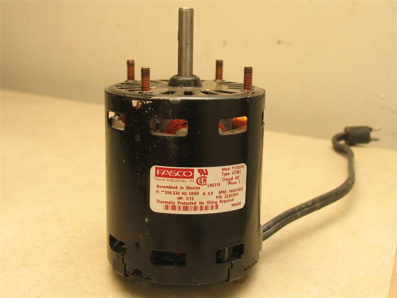 FASCO U73B1 Refrigeration Fan Motor 71730707 1/15HP 1400/1650RPM 208 ...