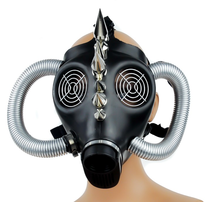 Heavy Metal Fat Horn Spike Full Gas Mask Halloween Cosplay Anime Gothic ...