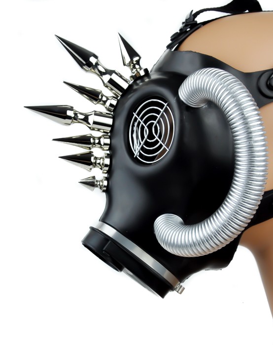 Heavy Metal Fat Horn Spike Full Gas Mask Halloween Cosplay Anime Gothic ...
