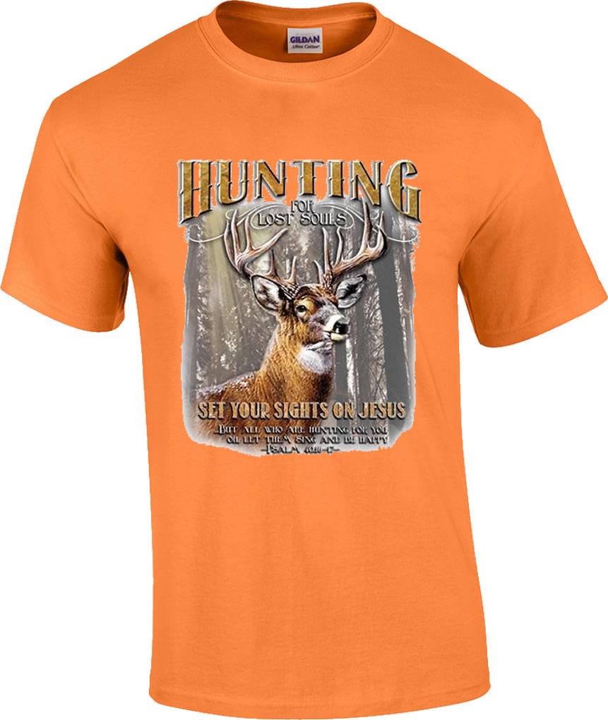 Christian Deer Hunting for Lost Souls Set Your Sights on Jesus T-Shirt ...