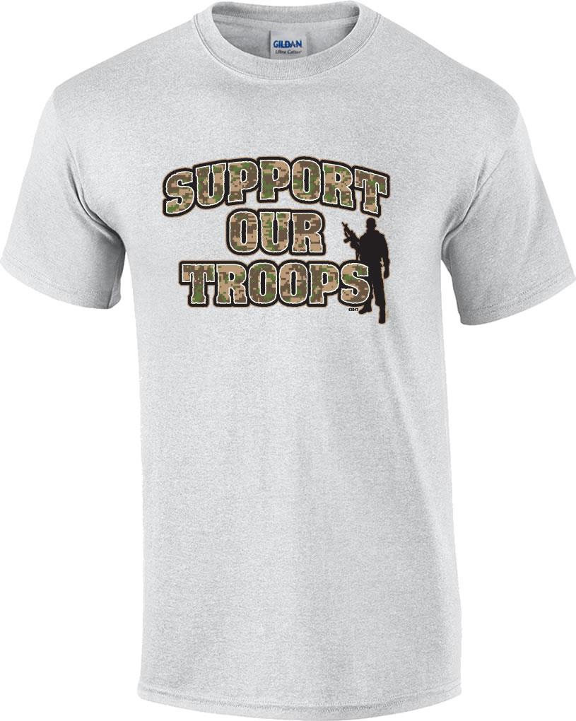 Support Our Troops Camo Military Soldier T-Shirt | eBay