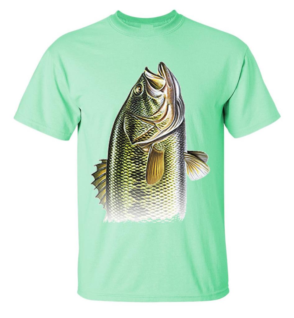 Big Bass Head T-Shirt Fishing Tee | eBay