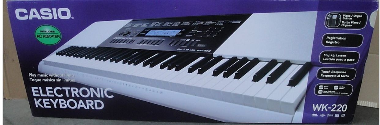 NEW! Casio WK-220 Keyboard 76 Touch Sensitive Keys With Stand | eBay