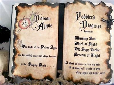 Snow White EVIL QUEEN SPELL potion poison apple witch peddler disguise ...