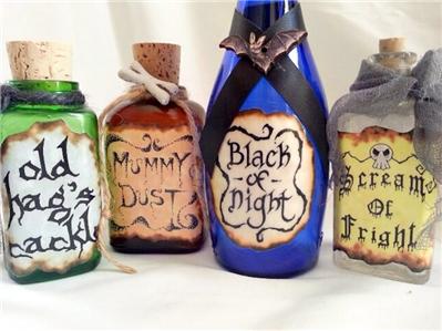 4 Snow White EVIL QUEEN witch potion bottle poison apple props ...