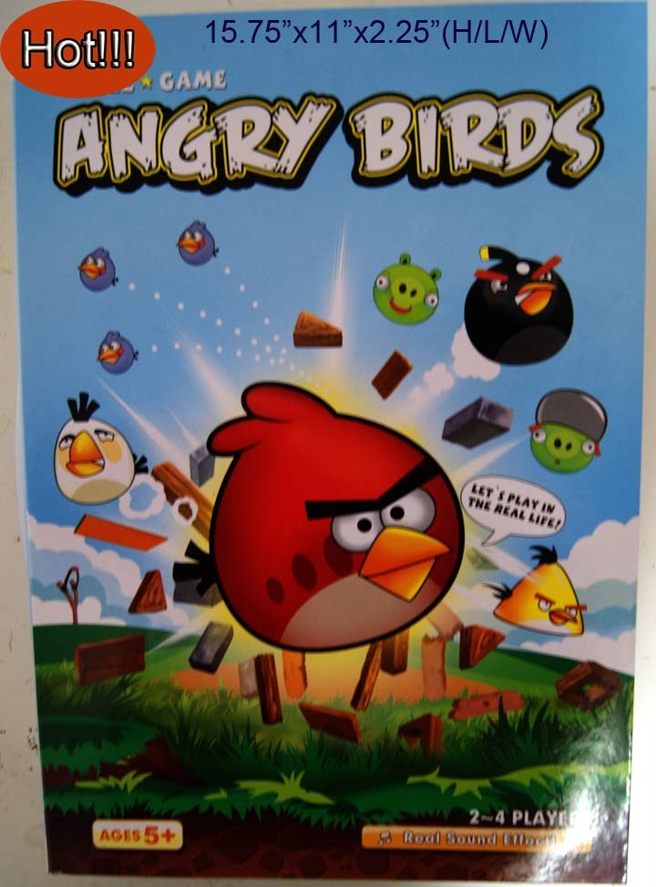 Angry Birds Board Game w/Sound Knock Angry Birds Off Wood Family Xmas ...