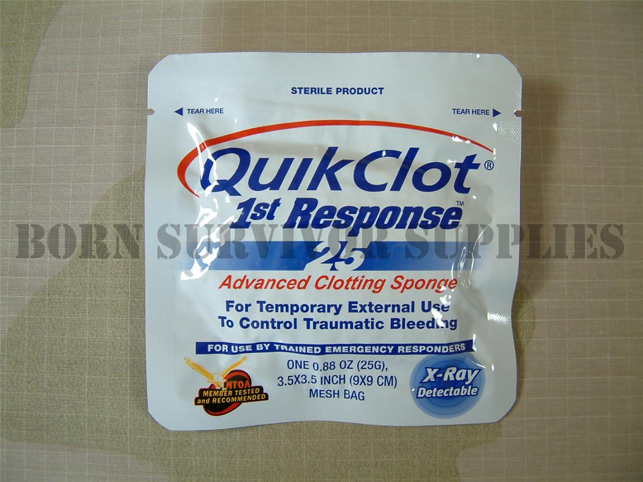 QUIKCLOT 1st RESPONSE 25g - Quik Quick Clot Quickclot EMT First Aid ...