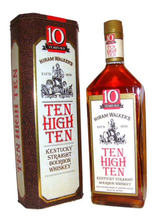 Hiram Walker's Ten High Ten Bourbon Whiskey w/tin-RARE | eBay
