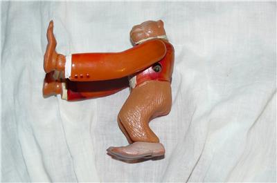 RARE VINTAGE CELLULOID KEY WIND MONKEY BELLHOP TOY & KEY | eBay