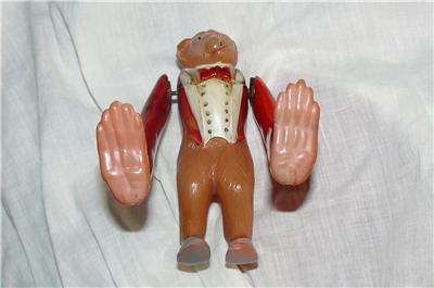 RARE VINTAGE CELLULOID KEY WIND MONKEY BELLHOP TOY & KEY | eBay