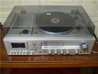SHARP STEREO MUSIC CENTER, RECEIVER, CASSETTE TAPE DECK, TURNTABLE ...
