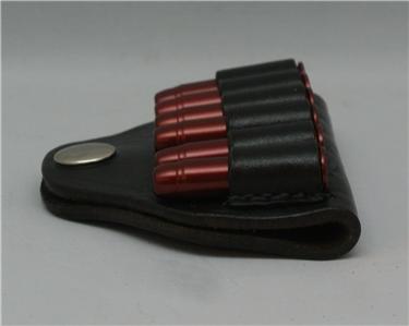 LEATHER PISTOL 6 AMMO CASE / HOLDER / CARRIER / SLIDE 357 / 38 - BLACK ...
