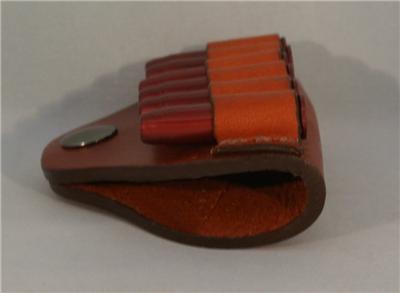 LEATHER PISTOL 6 AMMO CASE / HOLDER / CARRIER / SLIDE 357/38 Cal. - NEW ...