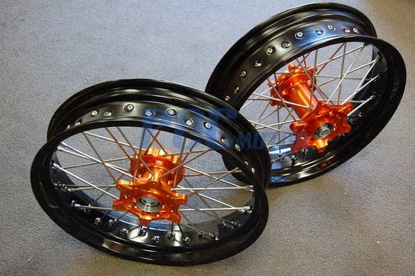 17"/17" FRONT/REAR KTM 125 200 300 250 450 520 525 SUPERMOTO WHEEL ...