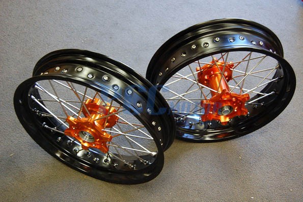 17"/17" FRONT/REAR KTM 125 200 300 250 450 520 525 SUPERMOTO WHEEL ...