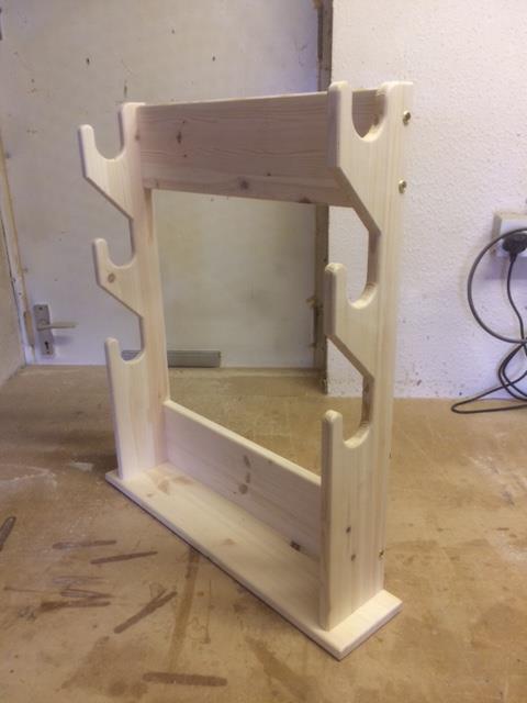 Air Rifle Gun Rack for 3 guns with bottom shelf Free Standing Or Wall ...