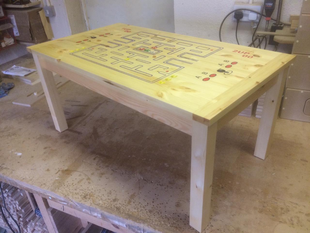 BESPOKE RETRO PACMAN COFFEE TABLE MAN CAVE LADY CAVE GAMES ROOM