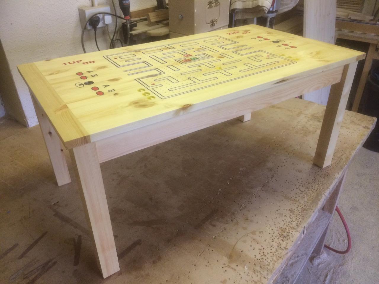BESPOKE RETRO PACMAN COFFEE TABLE MAN CAVE LADY CAVE GAMES ROOM