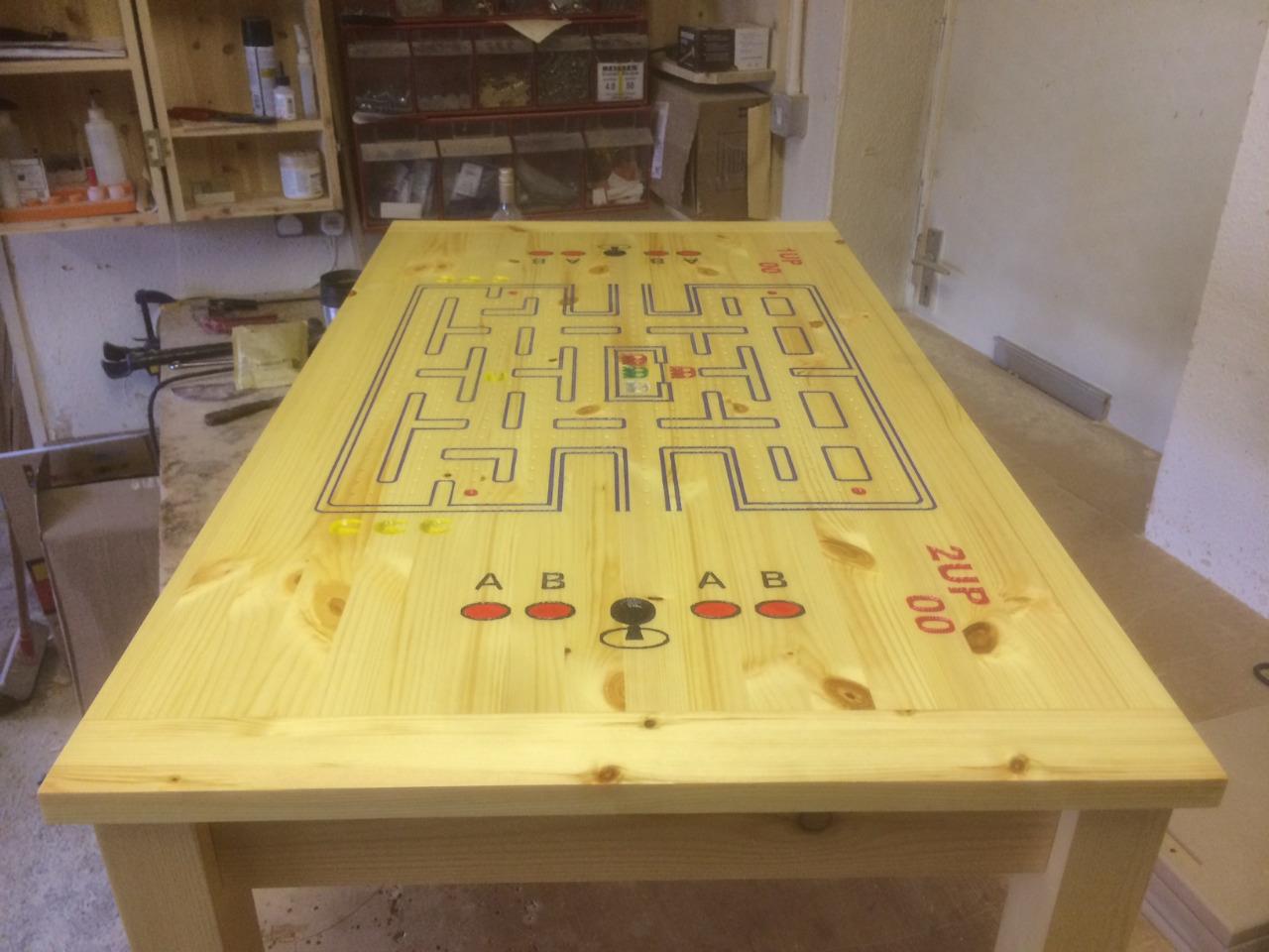 BESPOKE RETRO PACMAN COFFEE TABLE MAN CAVE LADY CAVE GAMES ROOM