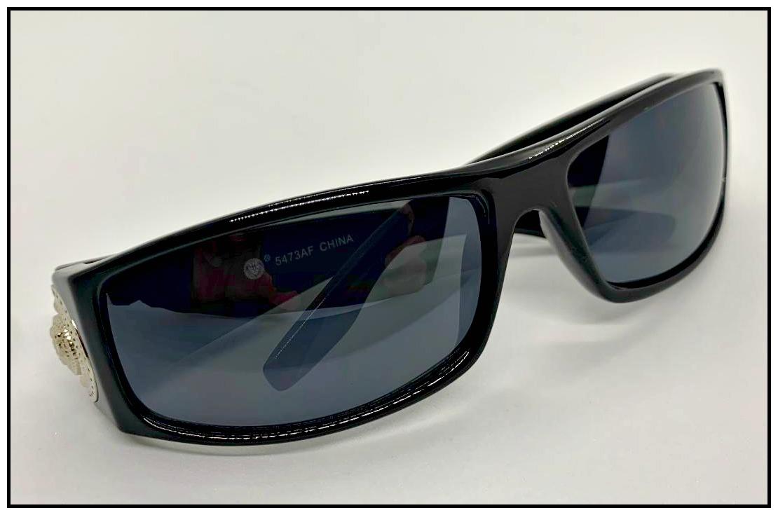 CLASSIC HIP HOP RAPPER Style SUNGLASSES Black Frame Silver Medallion ...