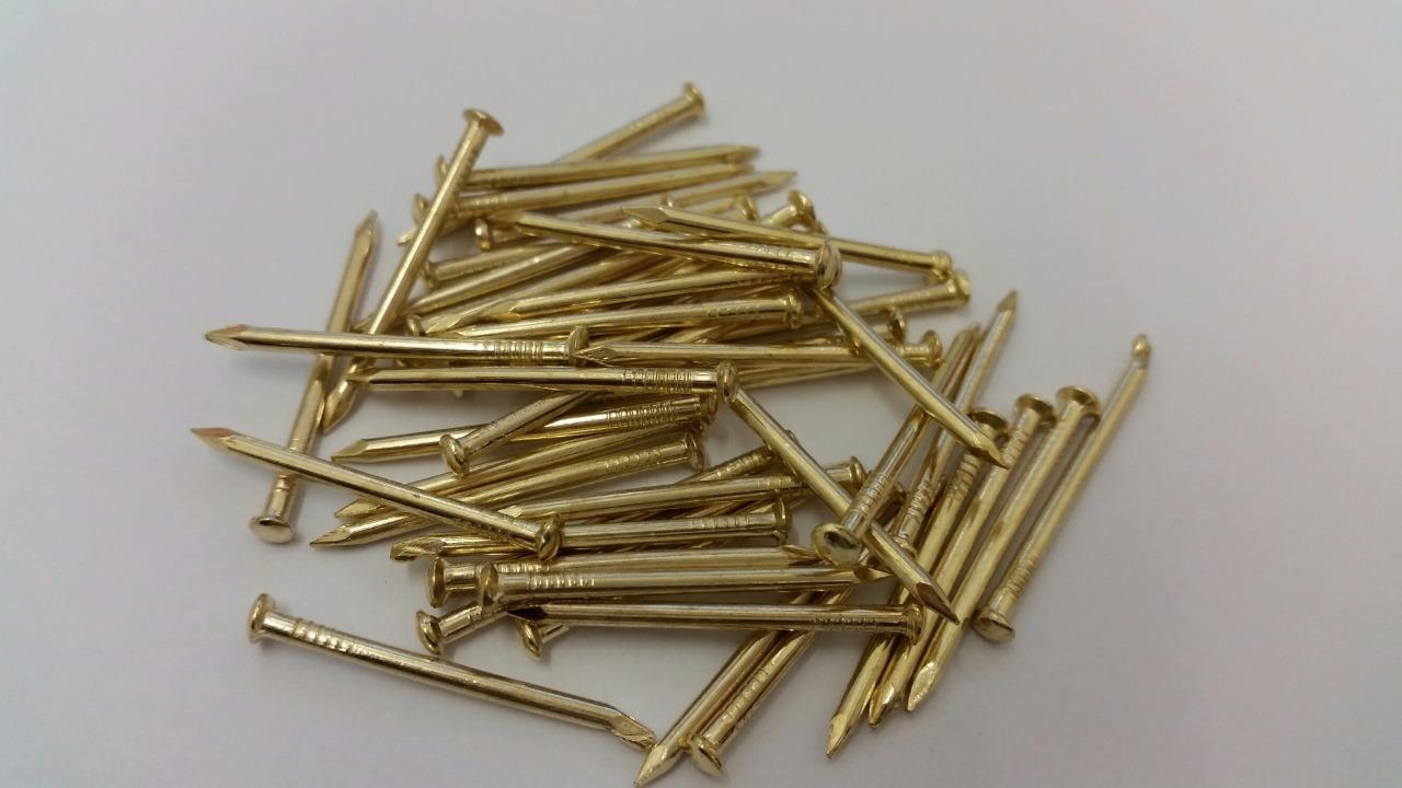 BRASSED HARDENED STEEL PICTURE HANGING PIN NAIL 25MM CHOOSE QTY C00618 ...