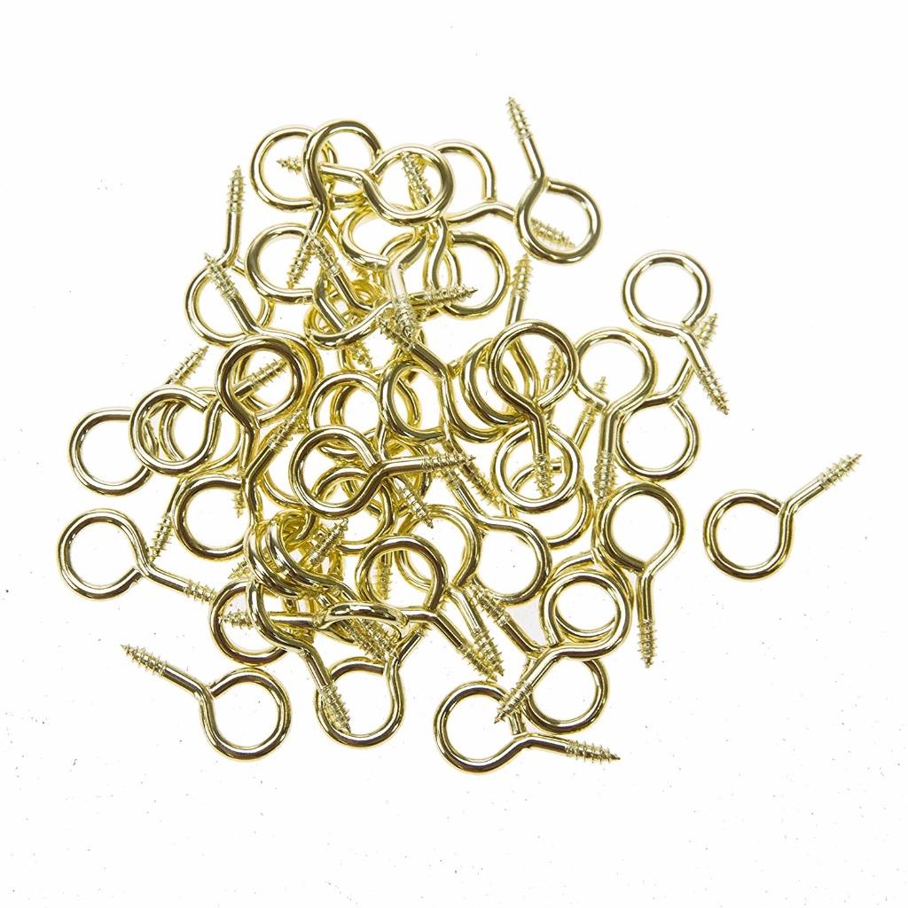 ART & CRAFT MODEL EYE 8MM CRAFT SCREW MINI PIN EYELET HOOKS BRASS ...