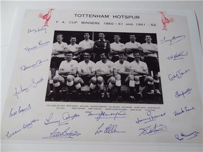 TOTTENHAM HOTSPUR FC SPURS 1960-61 & 1961-62 FA CUP FINAL WINNERS ...