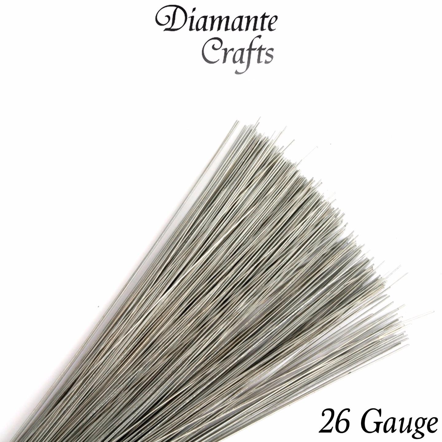 200 Stems Silver Rose Stub Wire Florist Galvanised - 7" choose 26 28 30 ...