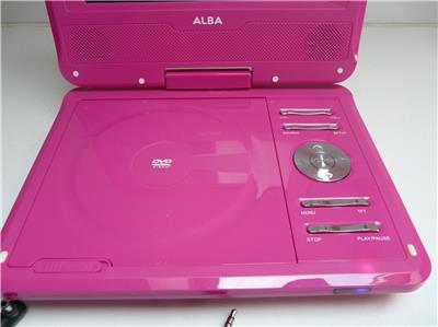 Alba 7" Inch Pink Portable DVD Player with Swivel Screen