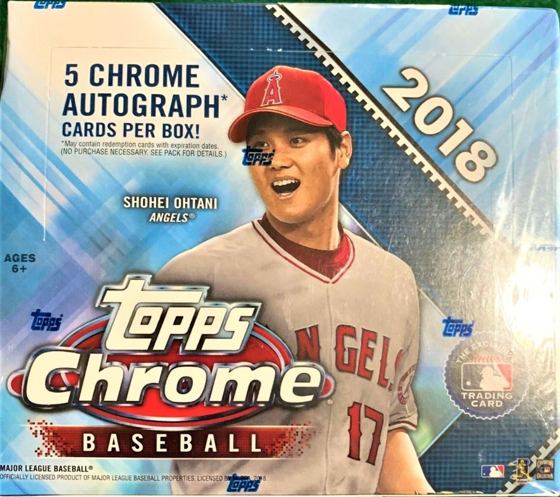 2018 Topps Chrome Baseball JUMBO Box,5 Autos, Shohei, Acuna, Devers ...