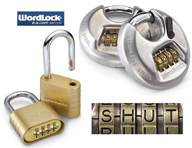 1 WORDLOCK Stainless DEADBOLT Disc PADLOCK Resettable WORD Combination ...