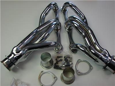 SB CHEVY CHROME MID LENGTH HEADERS 283 305 350 400 CHEVELLE SBC FACTORY ...