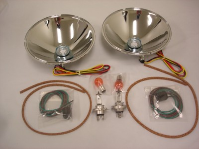 Ford Model A Car 12 Volt Halogen Headlight Headlamp Reflector Kit w ...