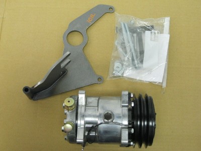 Small Block Chevy Driver Side Steel A/C Bracket w V-Belt Compressor SBC ...