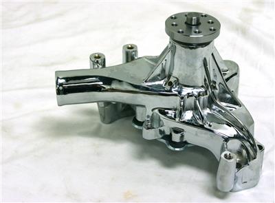 Small Block Chevy Long CHROME Hi Flow Water Pump High Volume 283 305 ...