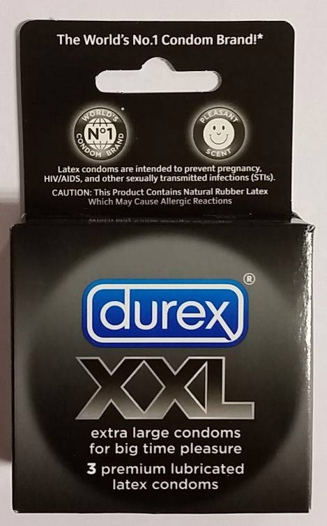 NEW DUREX XXL EXTRA EXTRA LARGE NATURAL RUBBER LATEX CONDOMS LONG WIDE ...