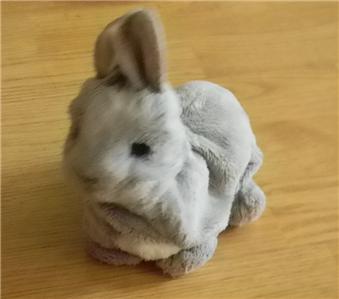 FurReal Friends NEWBORN BABY GRAY BUNNY RABBIT Battery Operated Fur ...