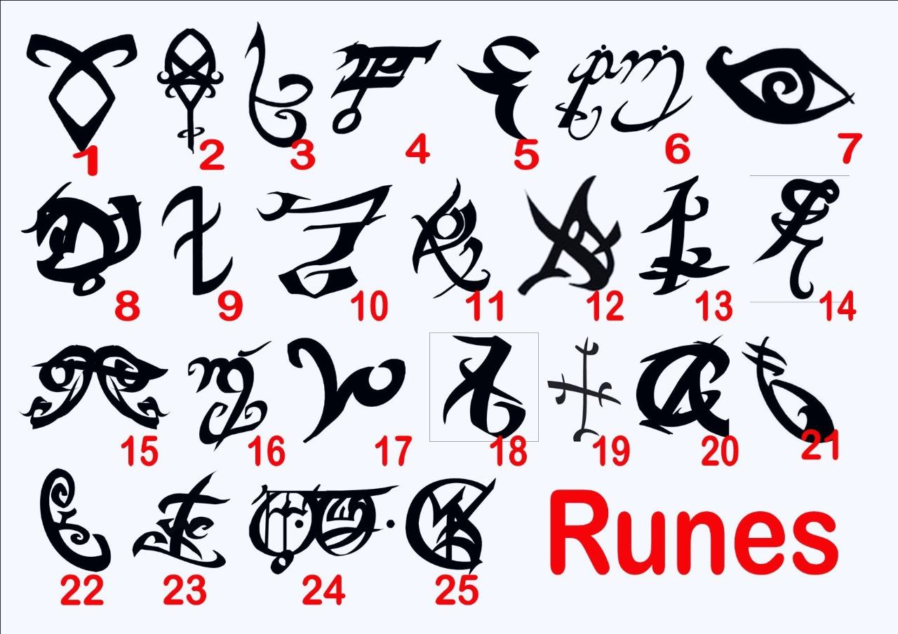 RUNES 3 SIZES SHADOWHUNTER temporary tattoos waterproof last 1 WEEK+ XL ...