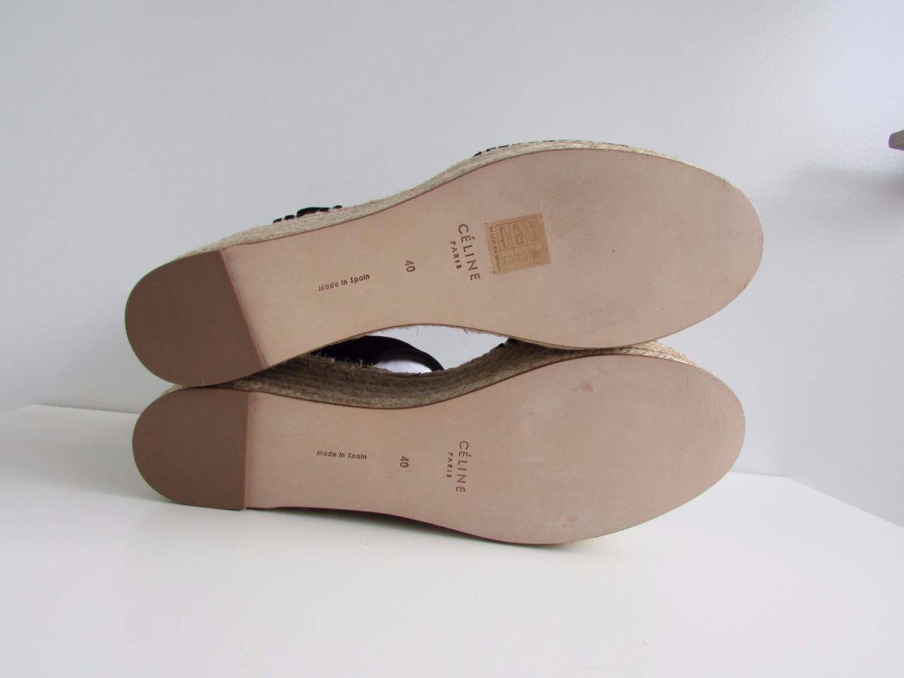 CELINE Espadrilles Black Velvet Scratch Wedge Platform CELINE Espadrilles Black Velvet Scratch Wedge Platform