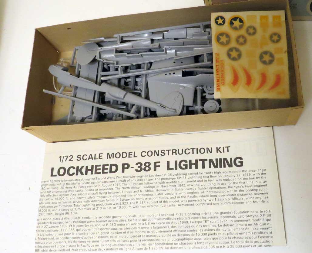 AIRFIX 1/72 SCALE LOCKHEED P-38F LIGHTNING PLASTIC MODEL KIT | eBay
