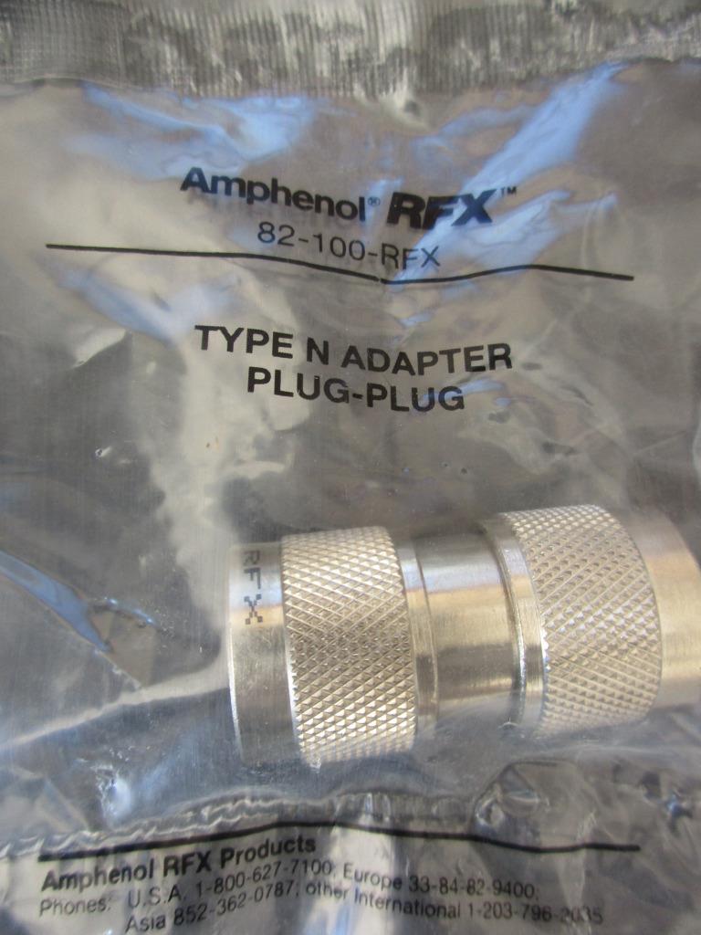Lot Amphenol Adapter 82-100RFX Straight N Plug to Plug 50Ω Male M-M ...