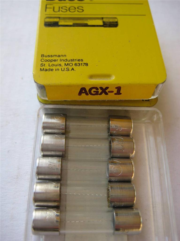 5X BUSSMANN Fuse AGX 4/10 or 1 Amp Only 250V 1/4" x 1" NOS Box 8AG | eBay