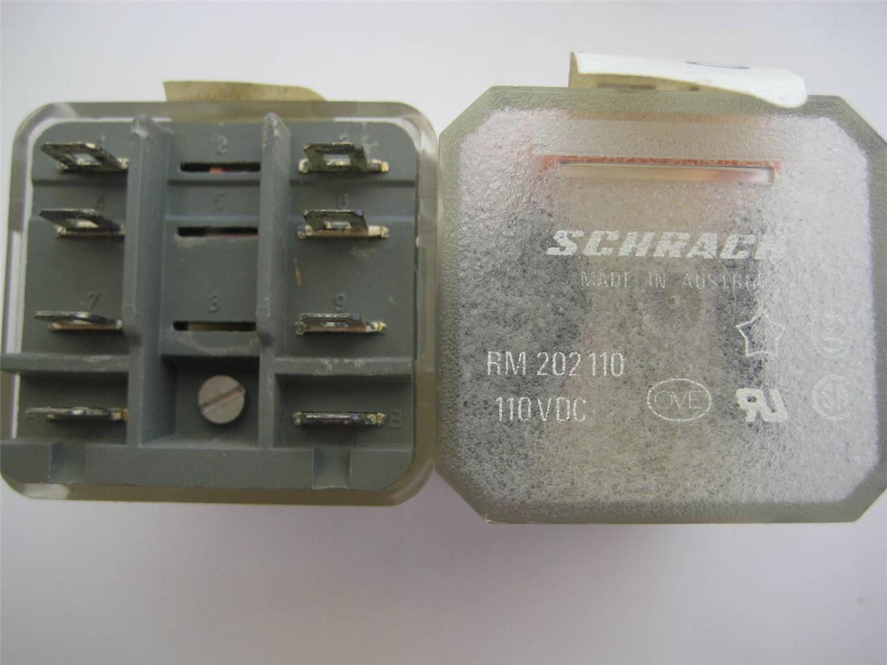 1X NTE SCHRACK RELAY R10-11D10-110 or RM202110 DPDT DC 110 Volts "NOS ...