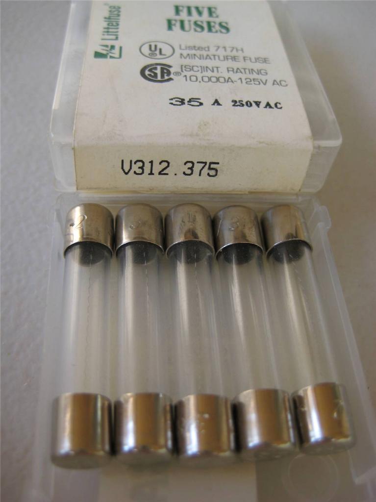5X Littelfuse Fuse 312 6/10 3/4 1-1/4 1-6/10 3 4 7 or 8 Amp 3AG NOS ...