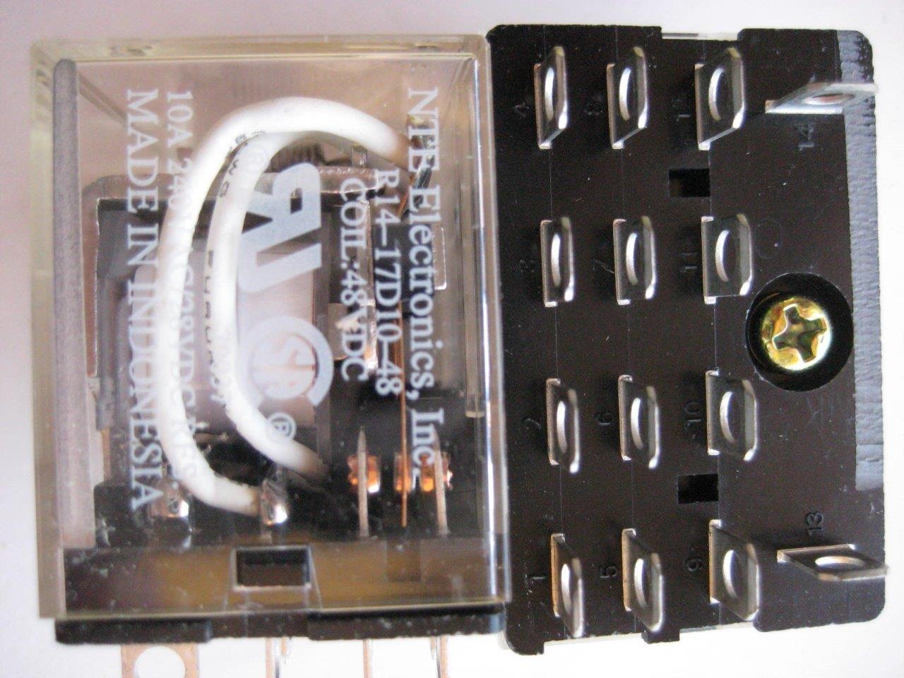 1x NTE Relay R14-17A10 R14-17D10 12 24 48 or 110 Volts DC or AC 4PDT 10 ...