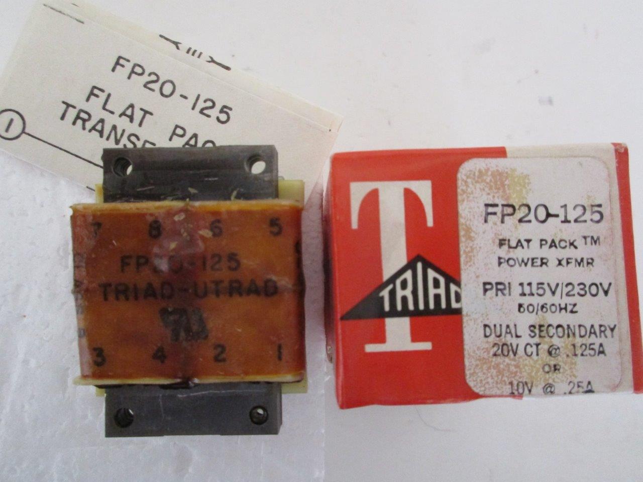 TRIAD Split Bobbin Transformer Dual Sec 10 or 20 VCT @ .6 or 1.2 Amp ...