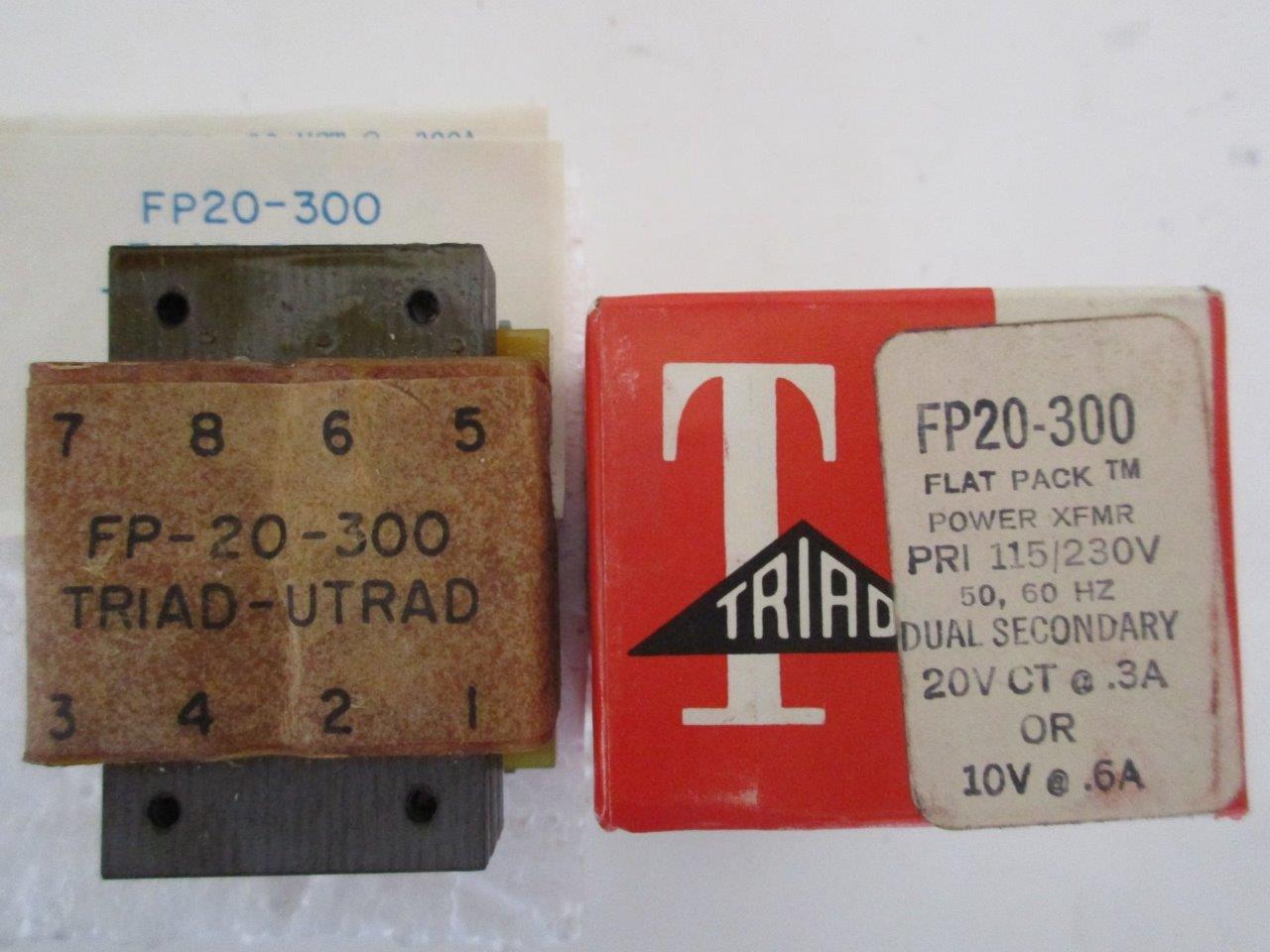 TRIAD Split Bobbin Transformer Dual Sec 10 or 20 VCT @ .6 or 1.2 Amp ...