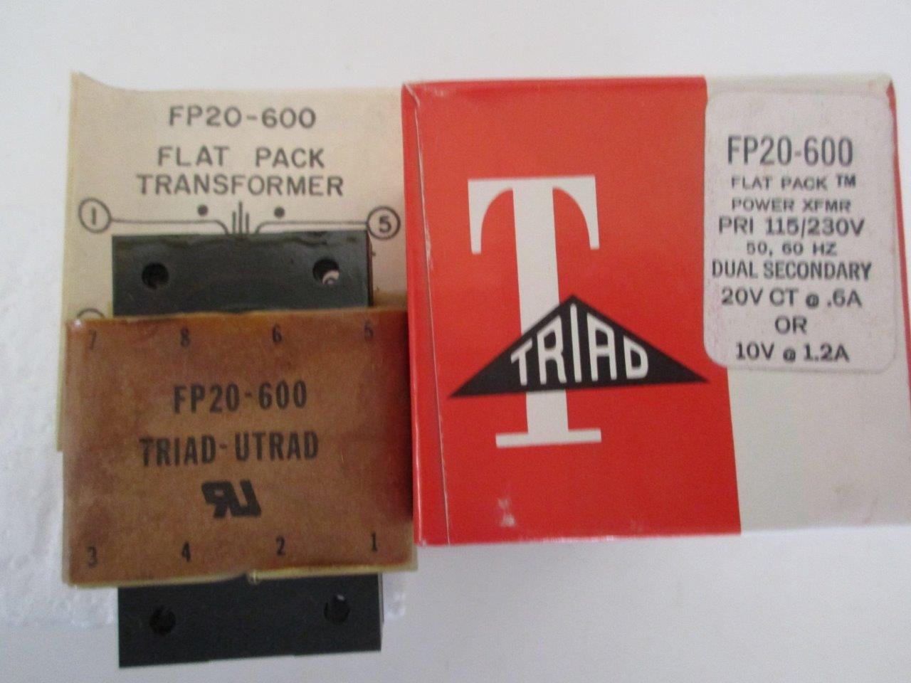 TRIAD Split Bobbin Transformer Dual Sec 10 or 20 VCT @ .6 or 1.2 Amp ...