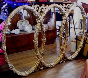 LARGE Ornate Triple Wedding Ring Gold Framed Mirror | eBay