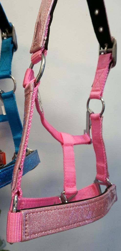 Premium PONY Padded Glitter Bling Tape 5 pretty color Nylon Halter SET ...